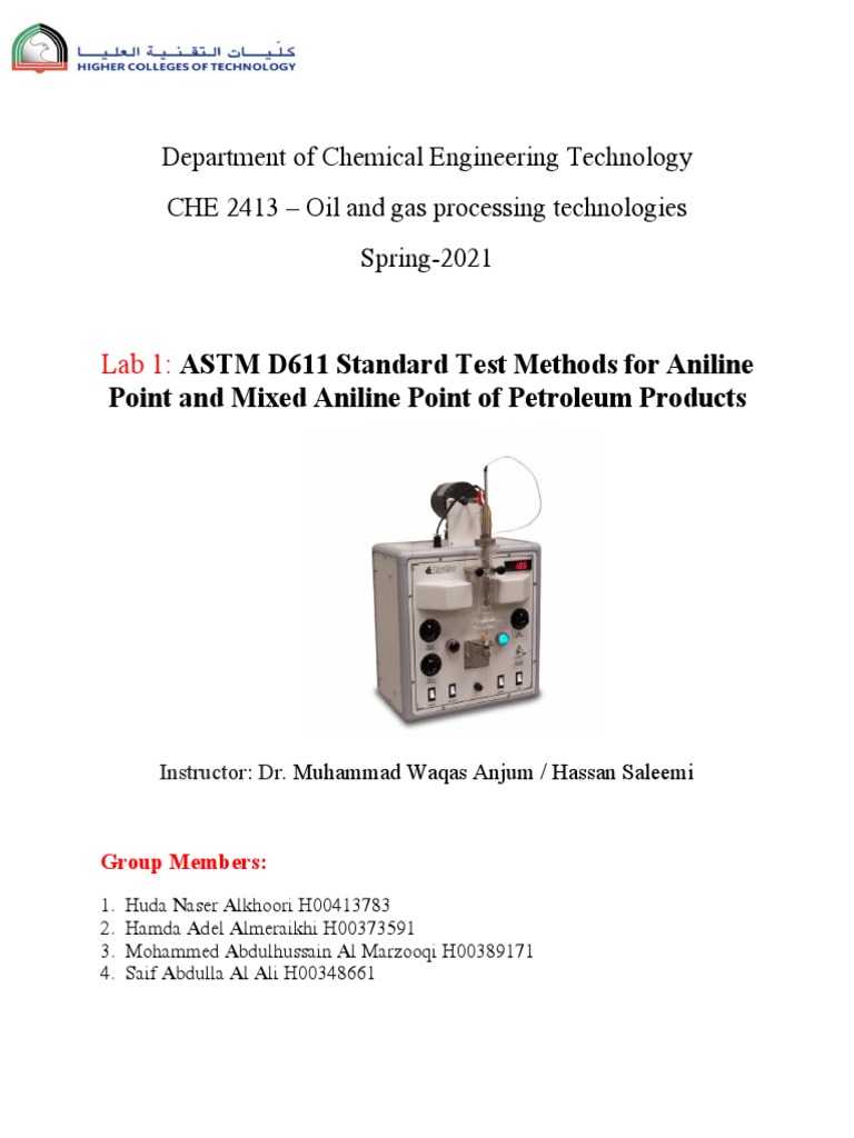 ASTM D611 Standard Test Methods For Aniline Point and Mixed Aniline ...