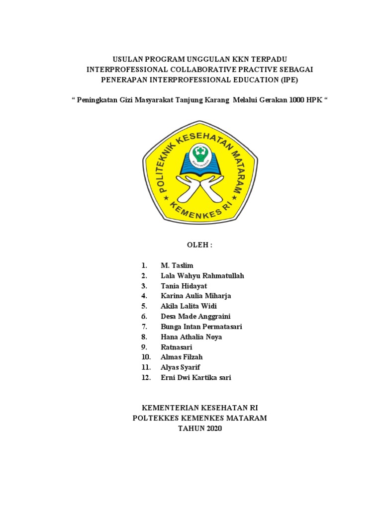 Cover Proposal KKN | PDF