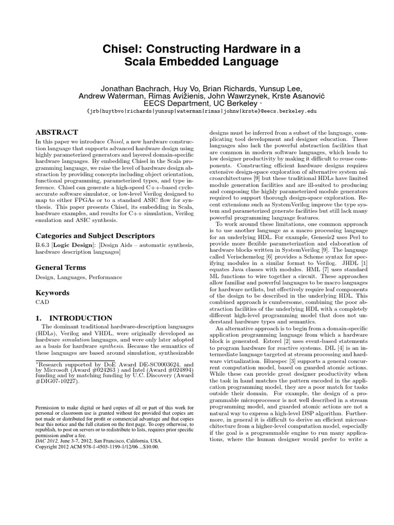 Chisel Dac 2012 Corrected | PDF | Hardware Description Language ...