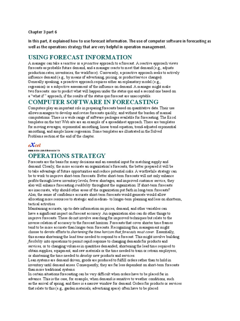 Chapter 3 Part 6 | PDF | Forecasting | Demand