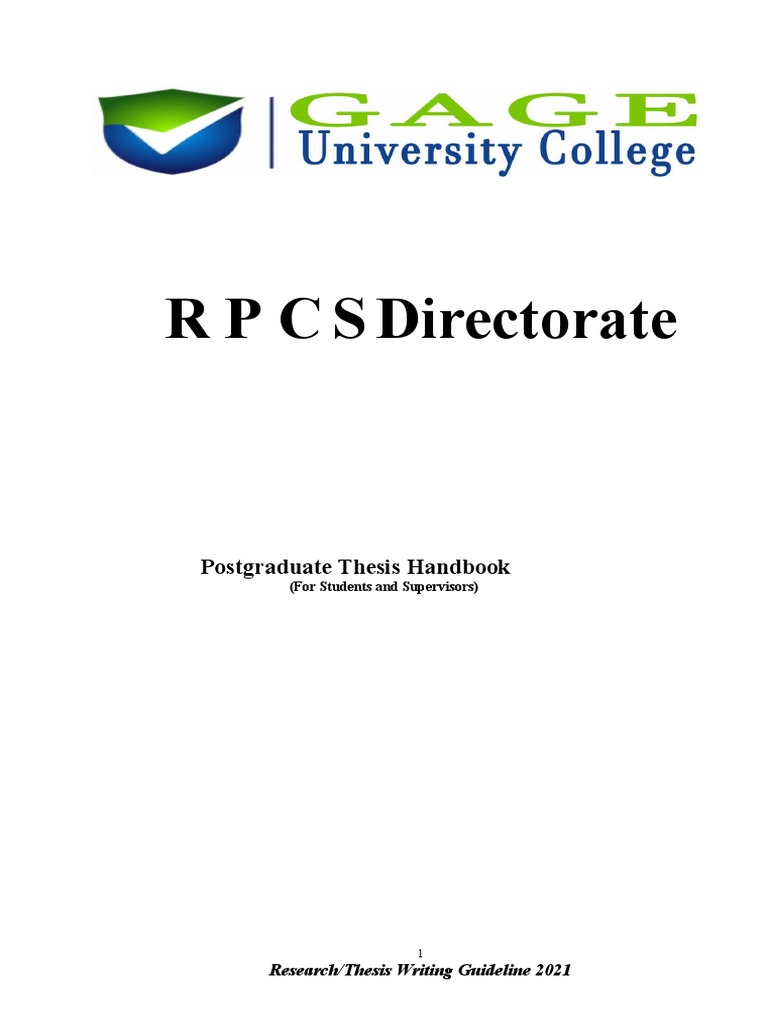 Postgraduate Thesis Writing Guide | PDF | Statistics | Sampling ...