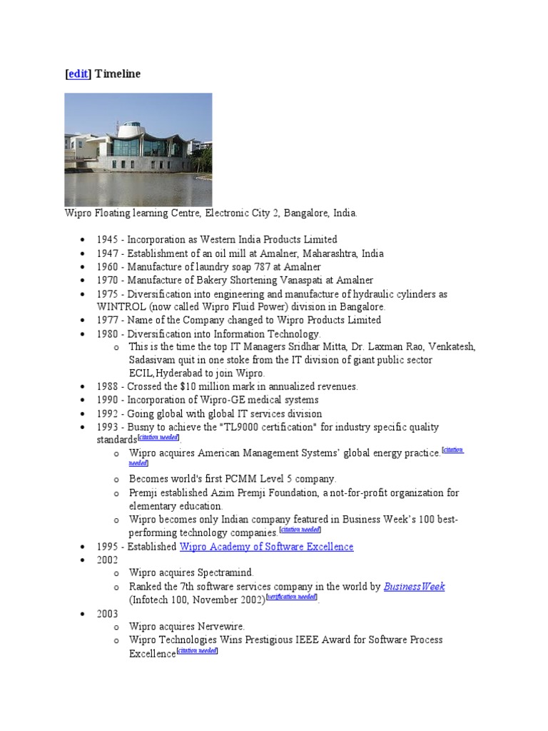 Wipro Sick Unit | PDF | Business | Computing