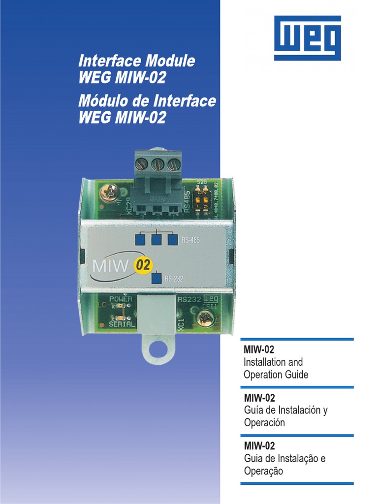 Weg Installation Instructions Interface Module Miw 02 0899.5229 en ...