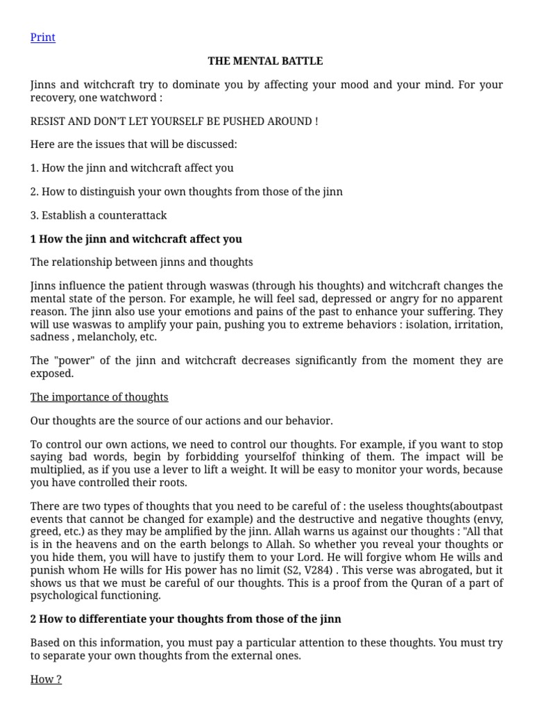 Counter Attack | PDF | Jinn | Thought