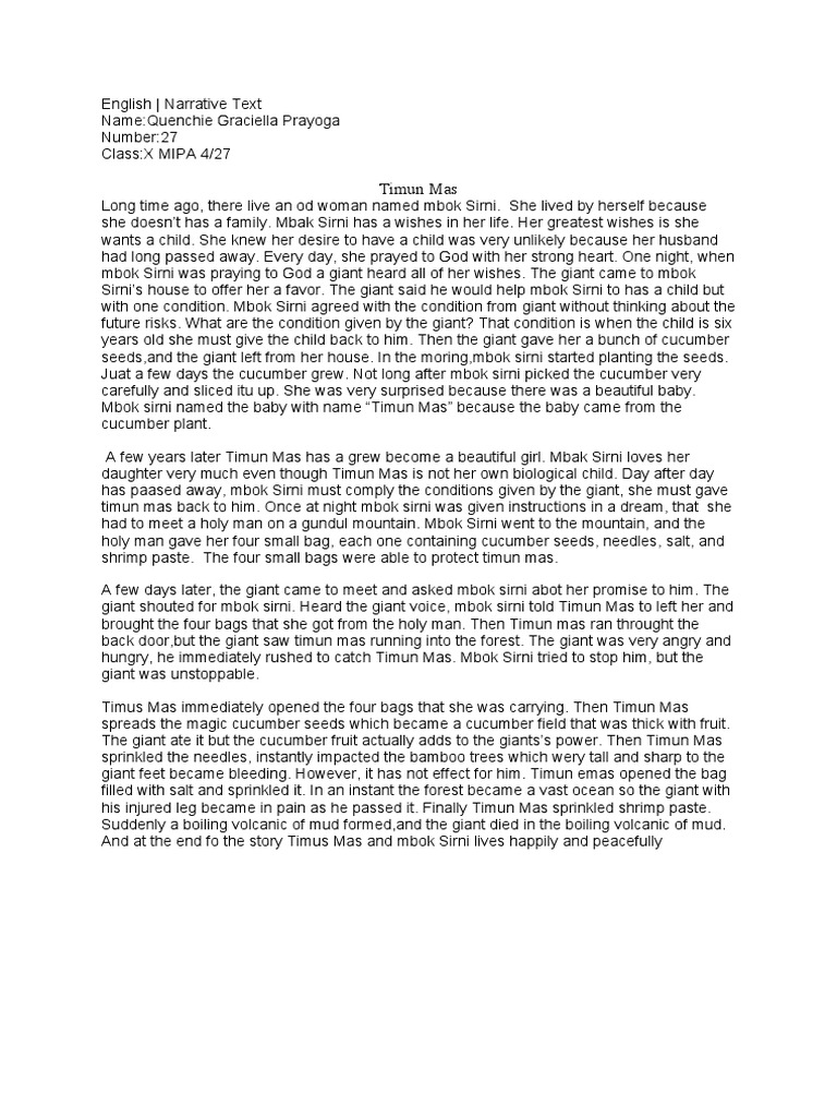 English Text Narrative | PDF