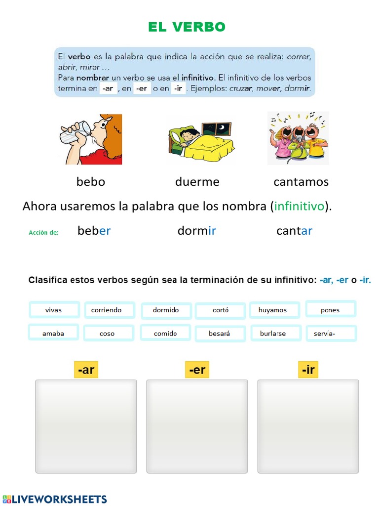 El Verbo Introducción Ejercicios | PDF
