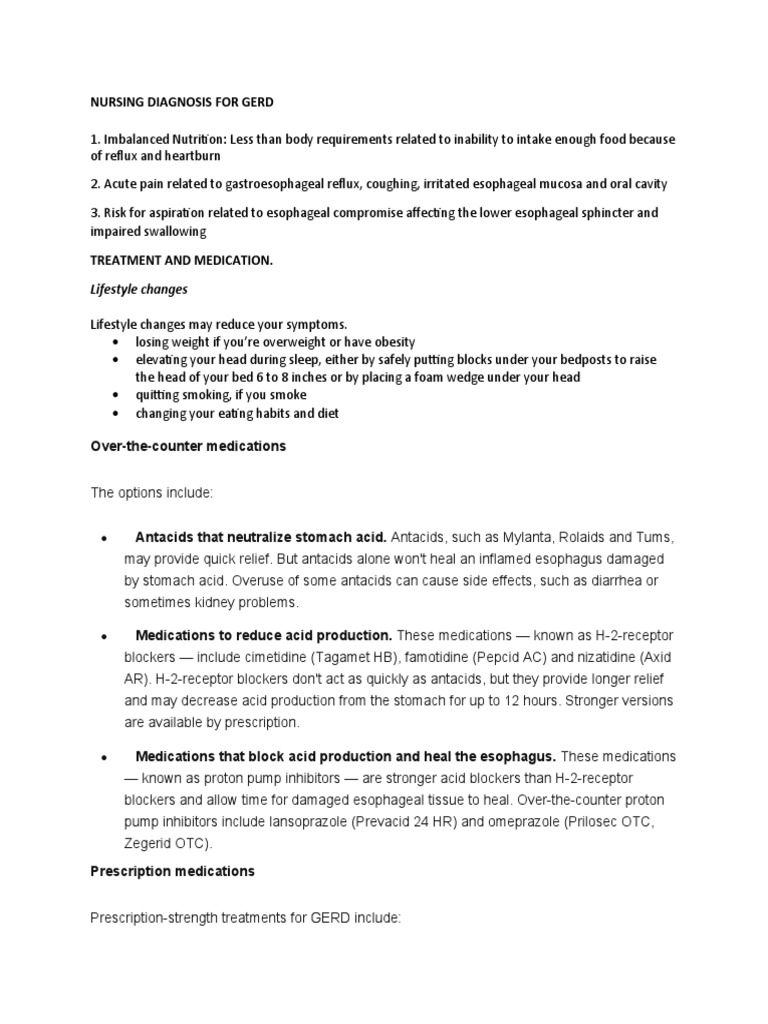 Nursing Diagnosis For Gerd: Lifestyle Changes | Download Free PDF ...