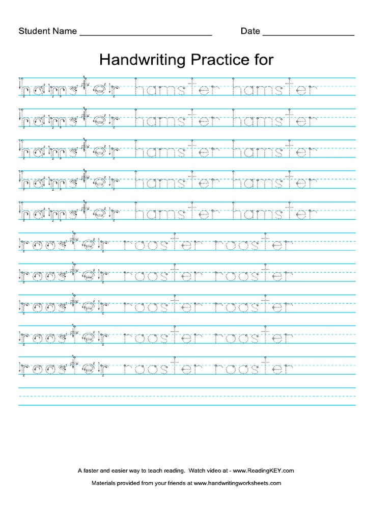 Print Handwriting Worksheet Maker - Multiword | PDF
