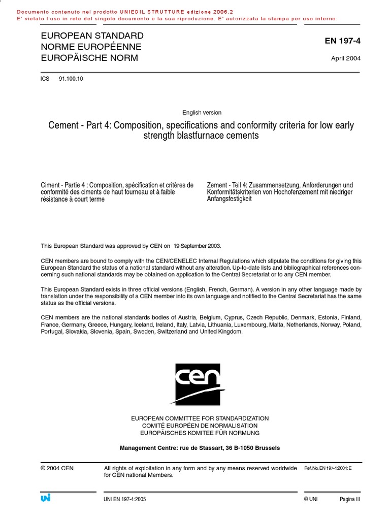 BS en 197-4-2004-04 | PDF | Cement | Materials