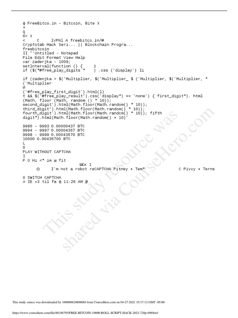 Bitcoin Script Hack Guide | PDF | Computer Data | World Wide Web