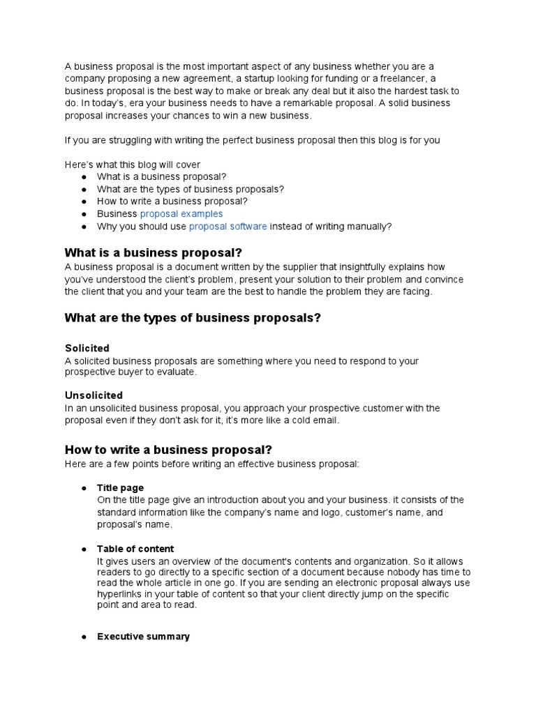 How to Write a Business Proposal Guide | PDF | Social Media Marketing ...
