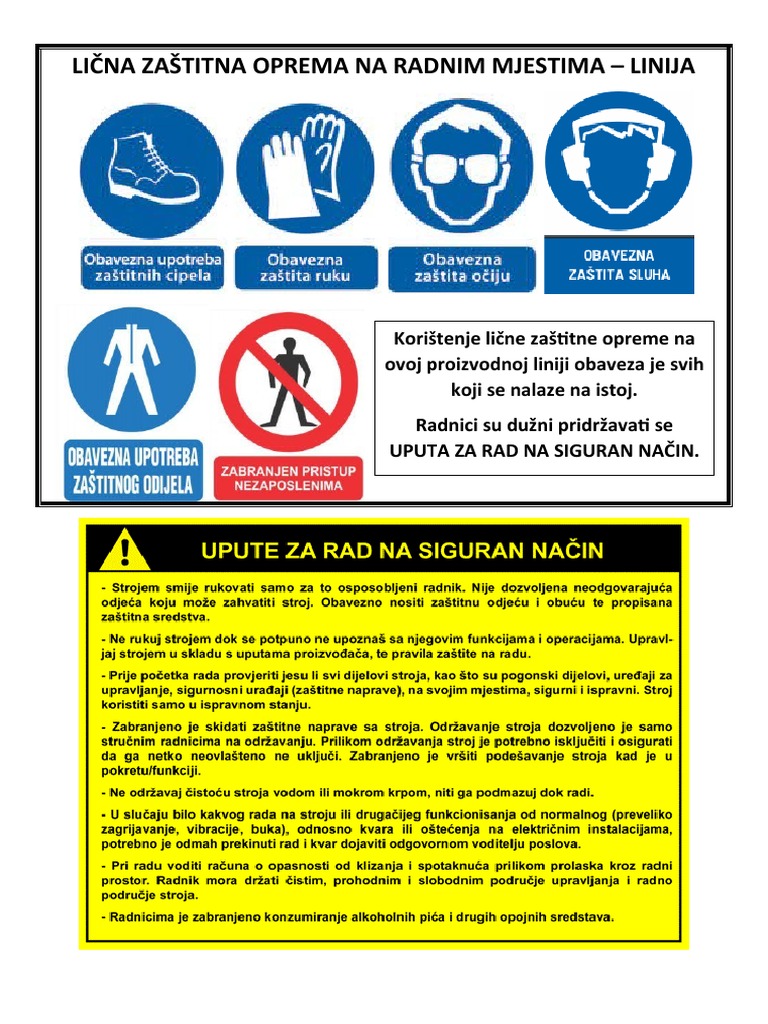 Uputstvo Za Rad Na Siguran Način | PDF