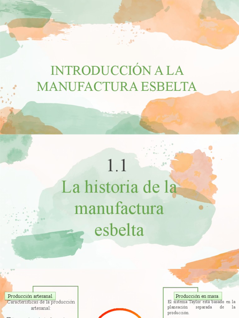 INTRODUCCIÓN A LA MANUFACTURA Esbelta-Lean | PDF | Lean Manufacturing | Gestión de Procesos de ...