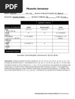 Phonemic Inventory and Stimulability Chart | PDF