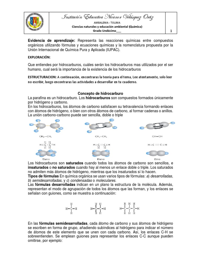 Hidrocarburos y Alcanos en Química | PDF | Alcano | Enlace químico