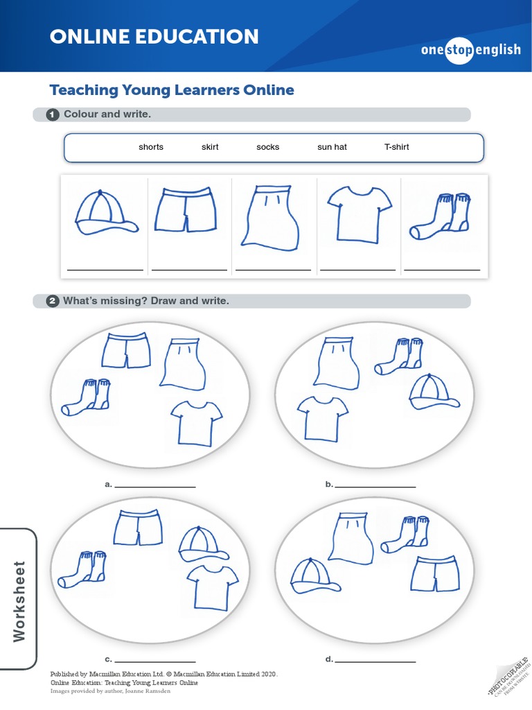 Clothes and Colours Worksheet | PDF