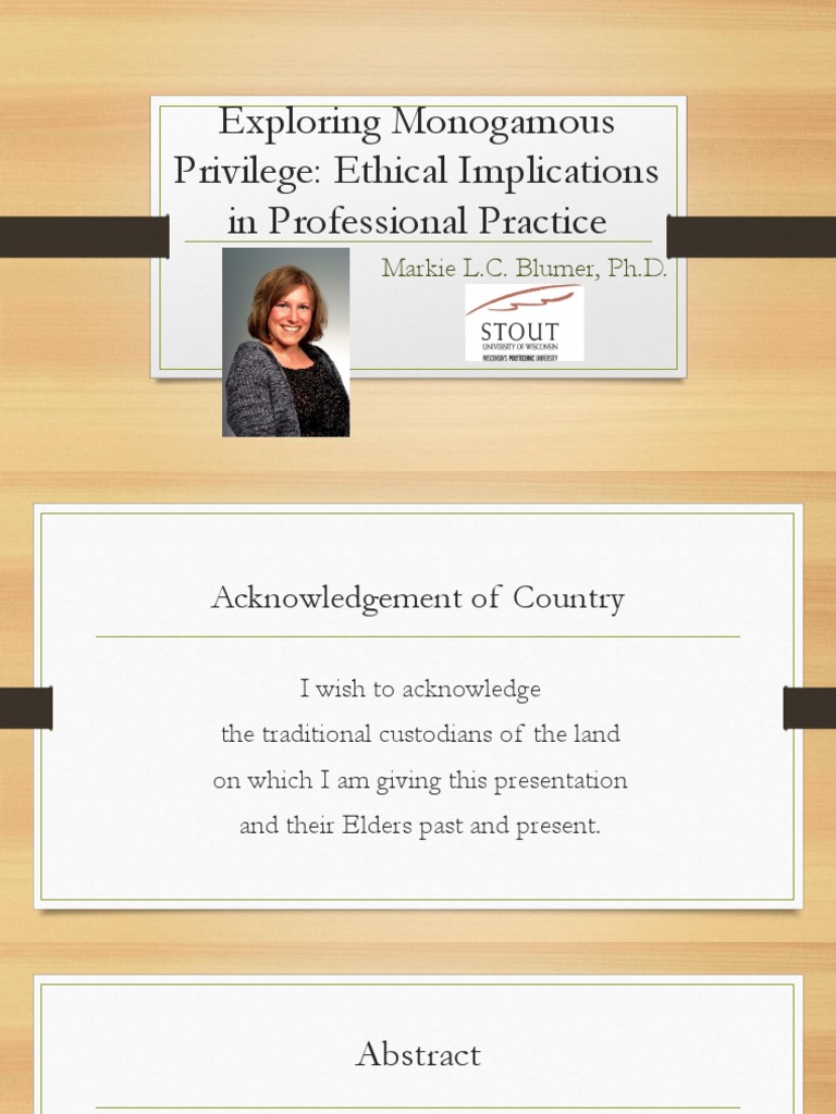 Exploring Monogamous Privilege Ethical I | PDF | Family Therapy | Monogamy