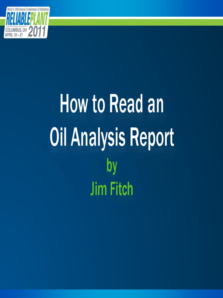 How To Read An Oil Analysis Report by Jim Fitch | PDF | Alloy | Metals