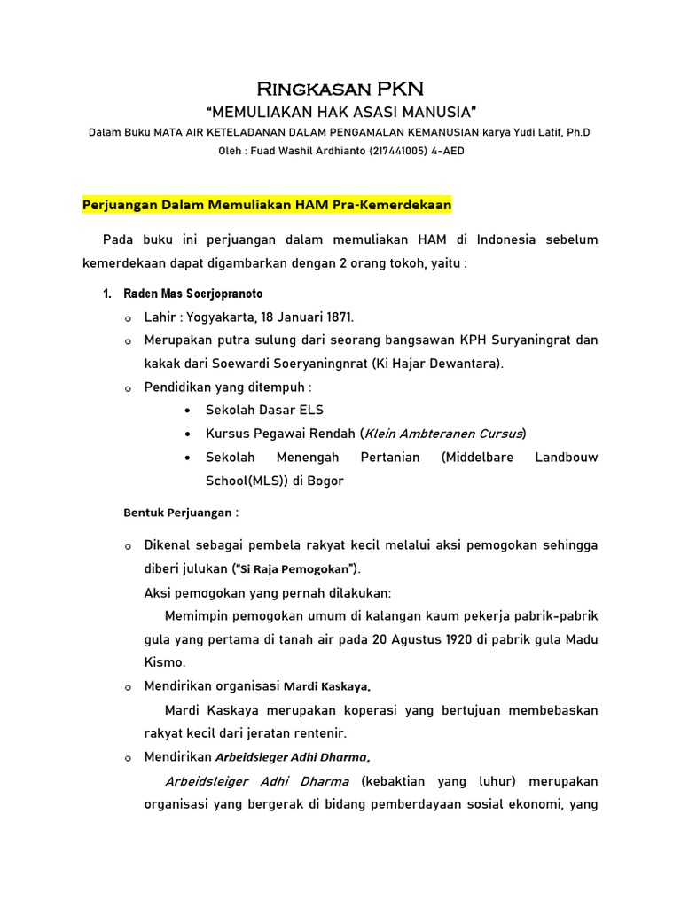 Ringkasan PKN - Memuliakan HAM | PDF