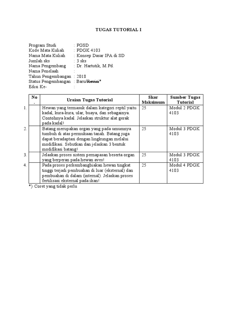 Tugas Tutorial I | PDF