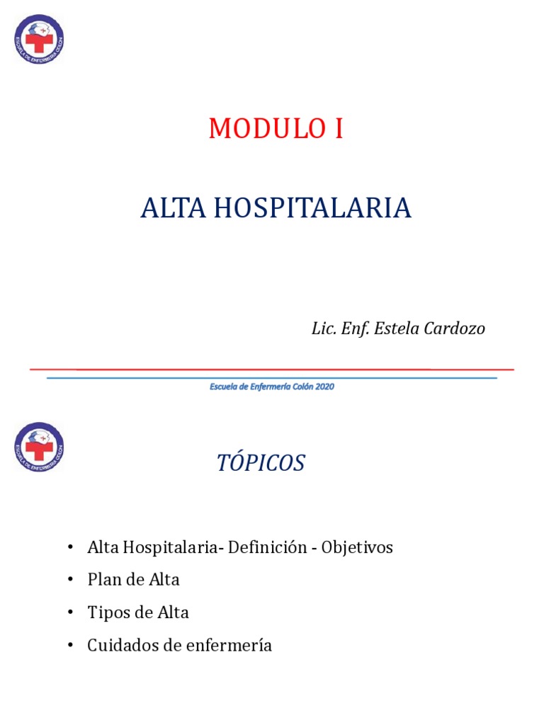Tipos y Proceso de Alta Hospitalaria | PDF | Enfermería | Historial médico