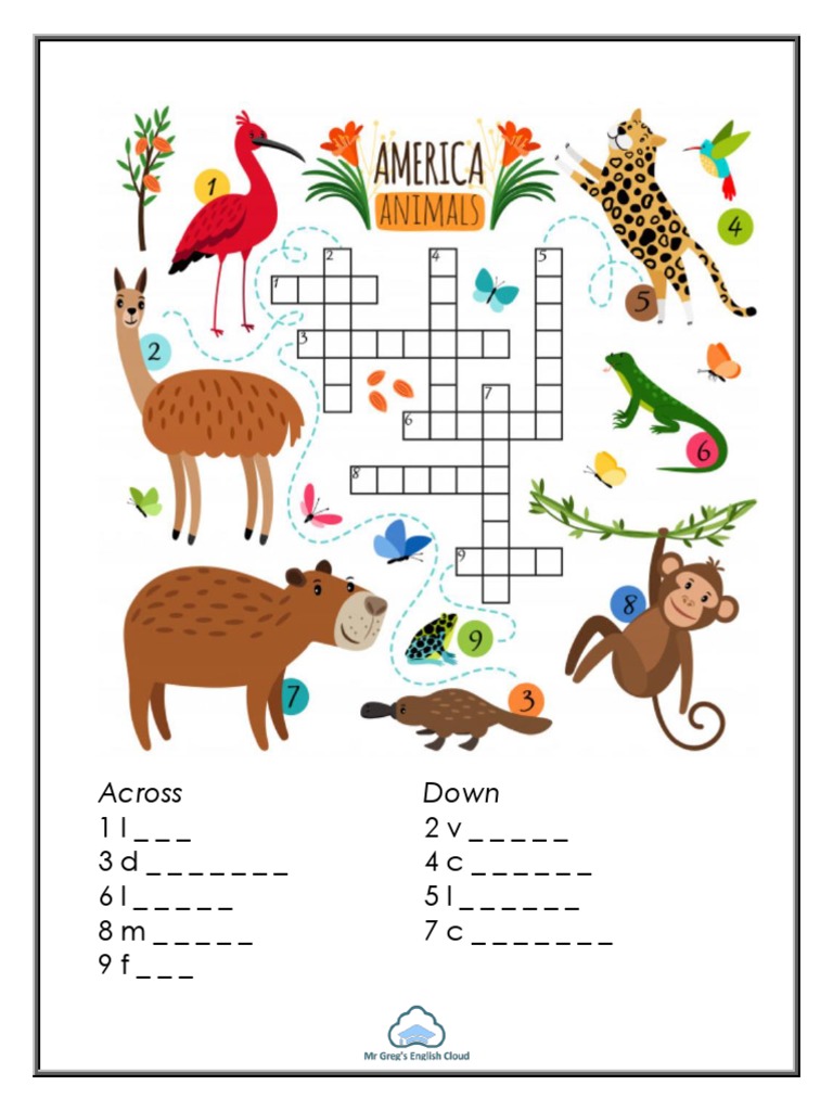 Animal Crosswords | PDF
