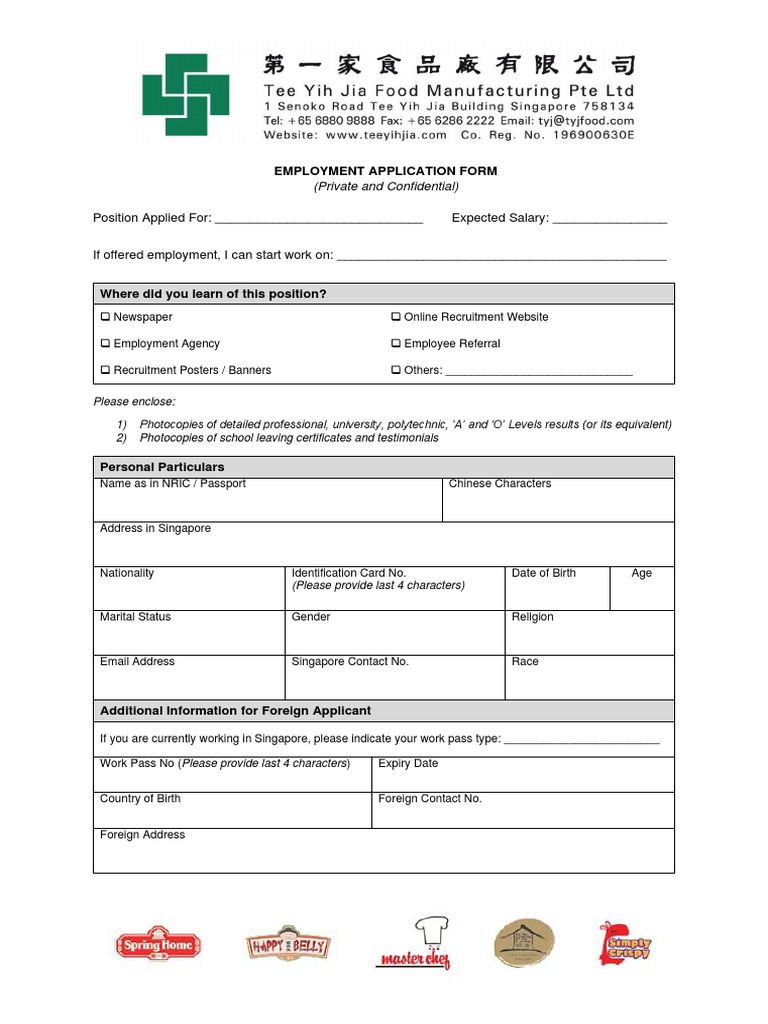 Employment Application Form | PDF | Recruitment | Employment