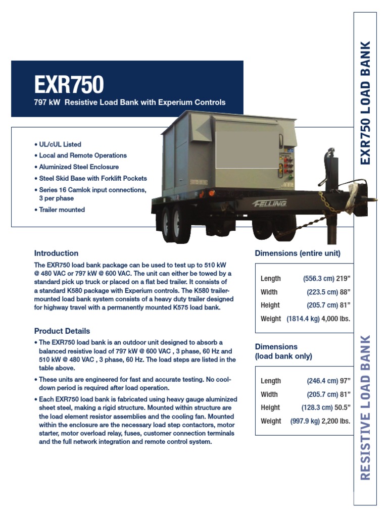 797 KW Resistive Load Bank With Experium Controls: Dimensions (Entire ...
