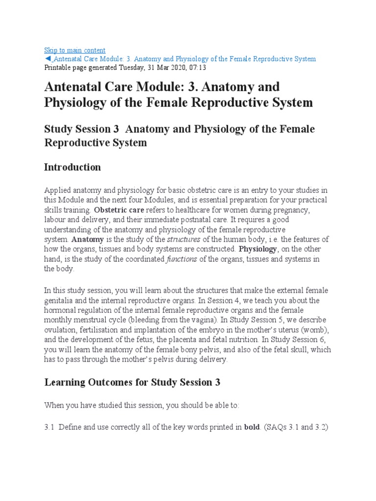 Anatomy of Female Repro | PDF | Uterus | Labia