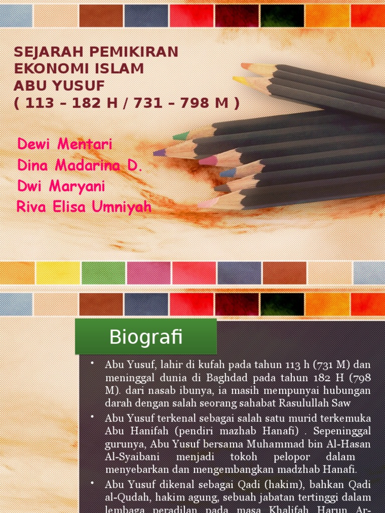 Pemikiran Ekonomi Abu Yusuf Islam | PDF