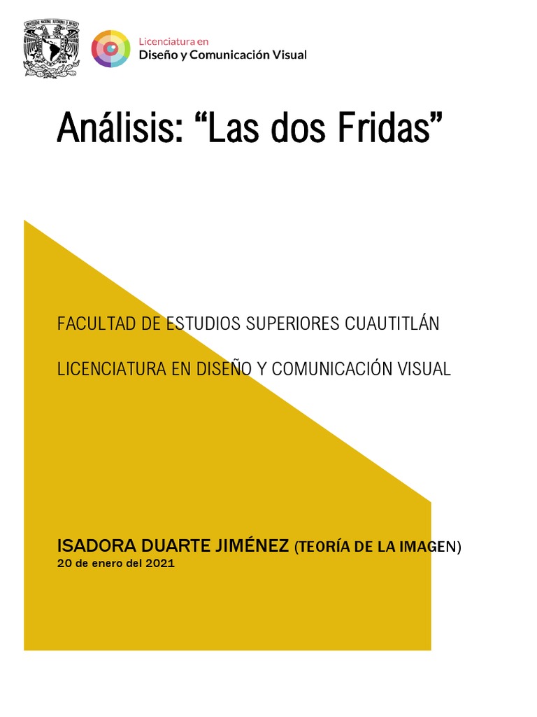 Actividad 2 Análisis "Las Dos Fridas" | PDF | Imagen | Color