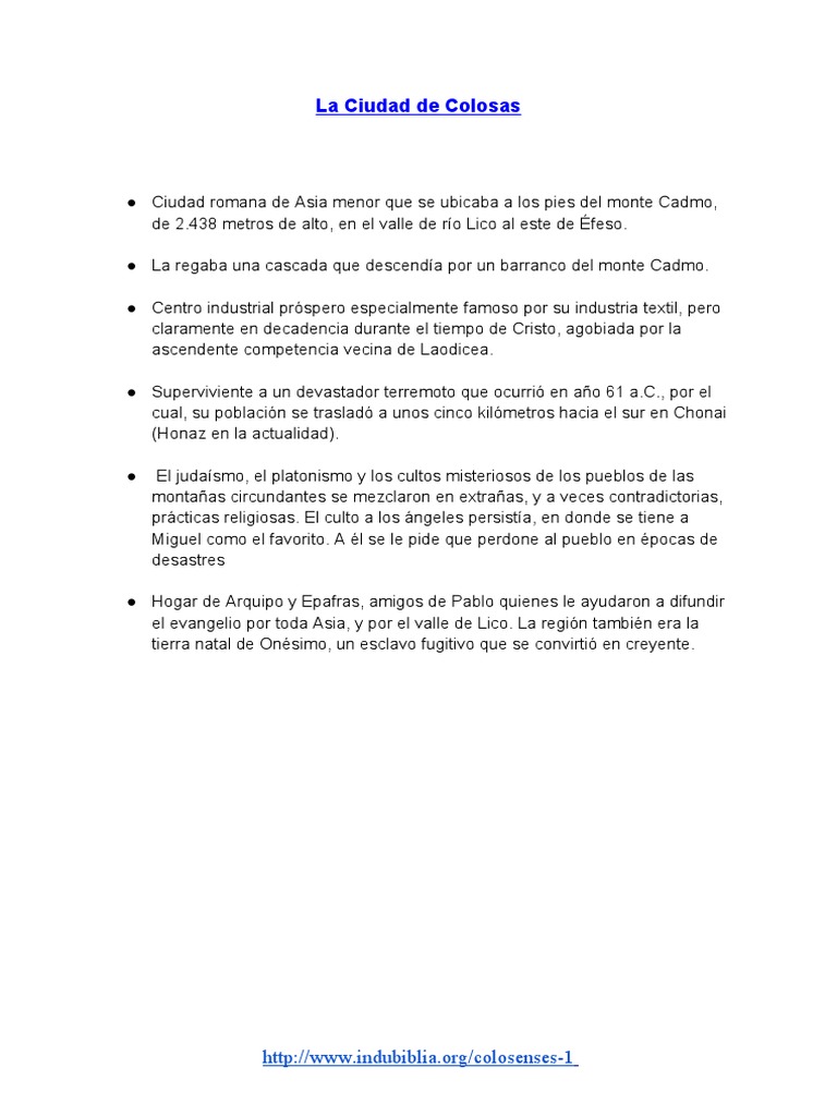 La Ciudad de Colosas | PDF