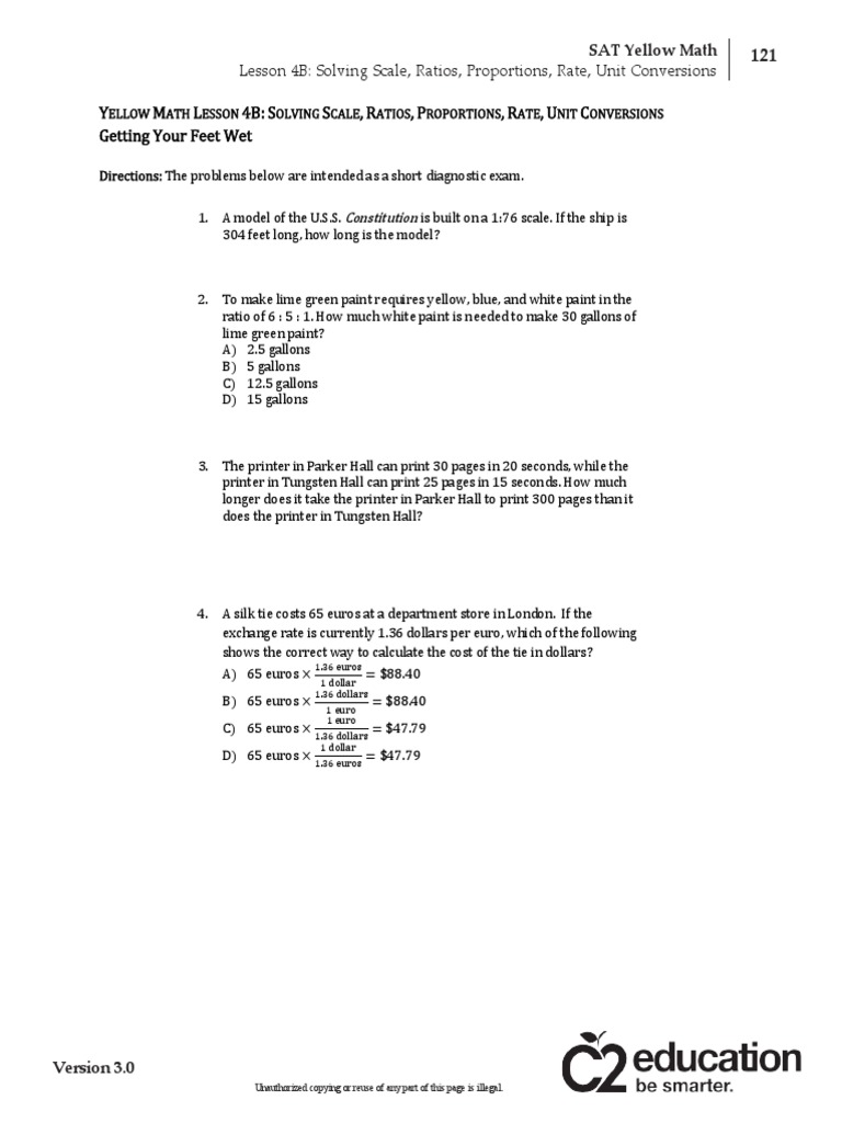 mY4B (In Class) Solving Scale, Ratios, Propotions, Rate, Unit ...
