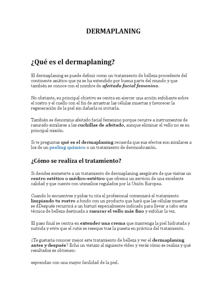 Derma Planing | PDF | Afeitado | Piel