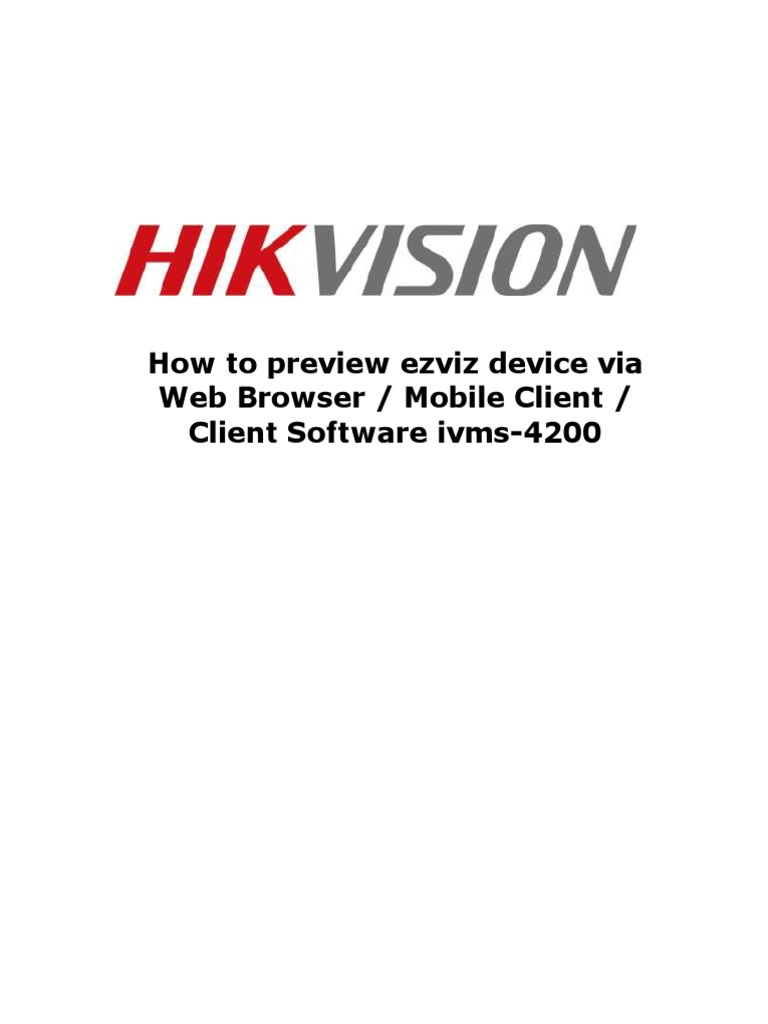Hikvision Ezviz Manual | PDF | Qr Code | Mobile App