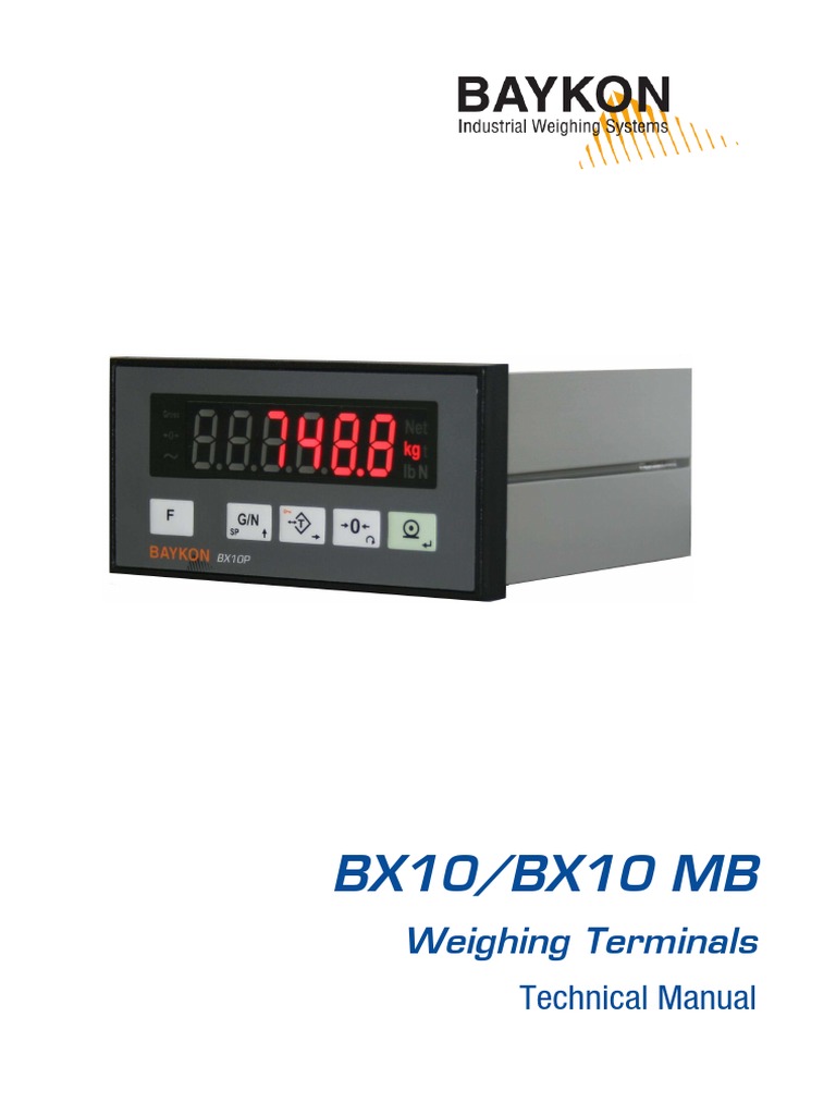 BX10/BX10 MB: Weighing Terminals Technical Manual | PDF | Power Supply ...