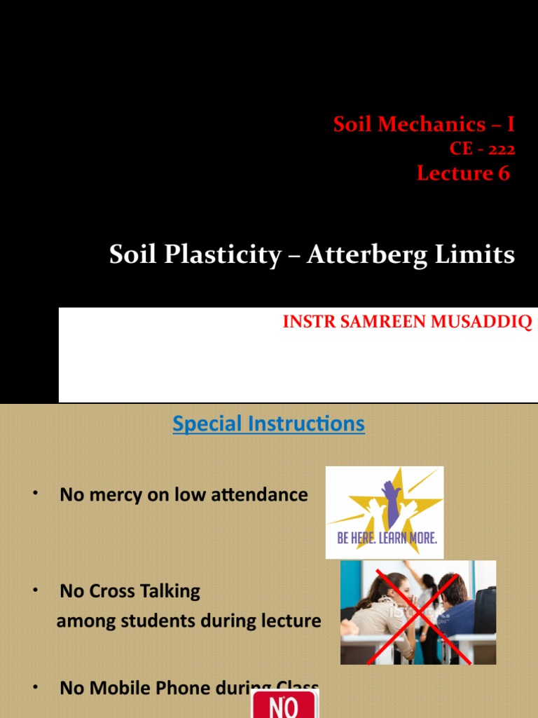 Soil Plasticity Atterberg Limits Pdf Soil Mechanics Solid Mechanics