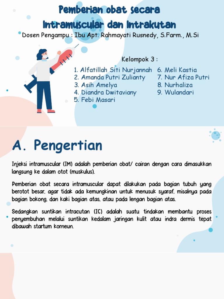 Kel3 - PPT Pemberian Obat Secara Intramuscular & Intrakutan | PDF