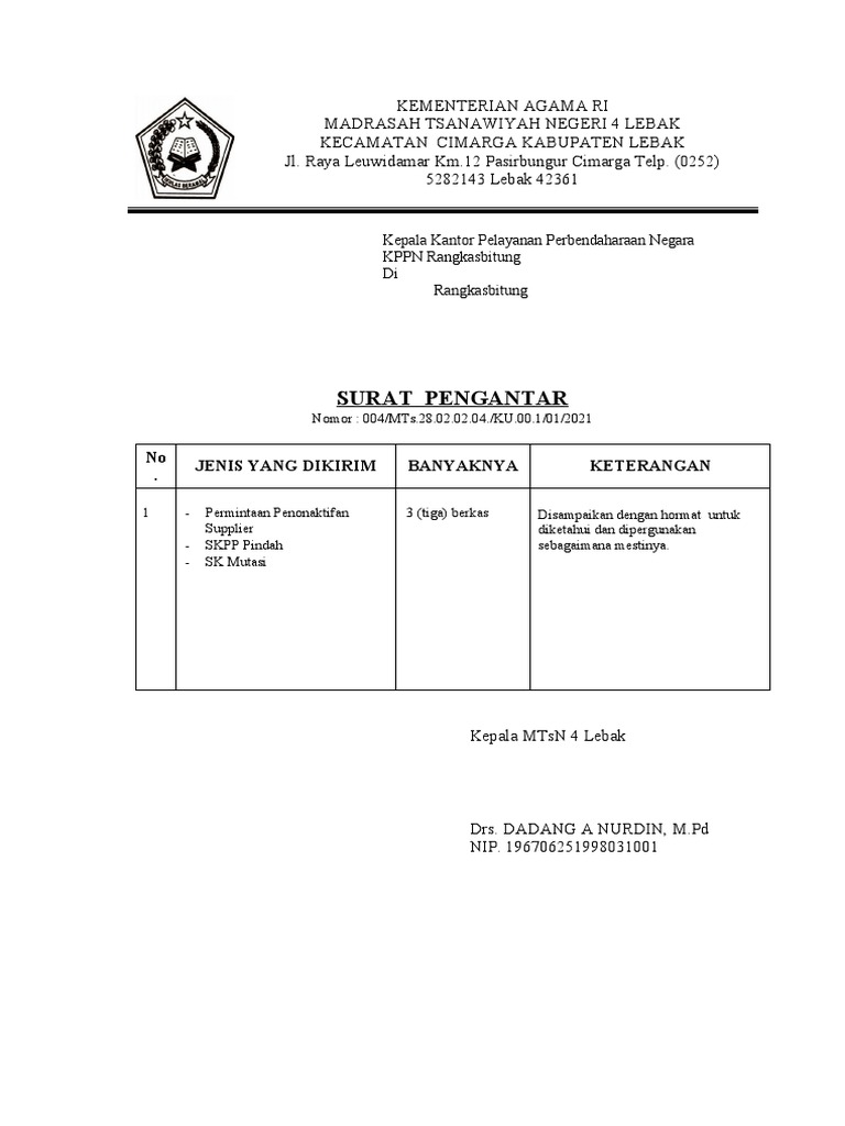 Surat Pengantar SKPP | PDF