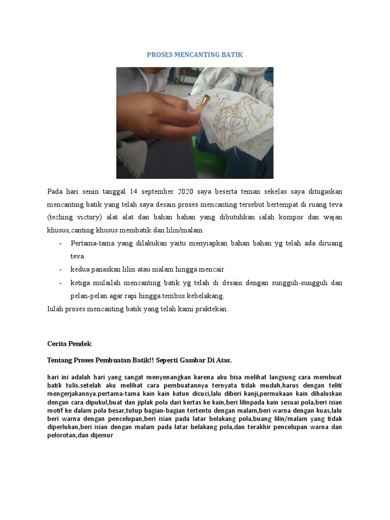 Proses Mencanting Batik | PDF