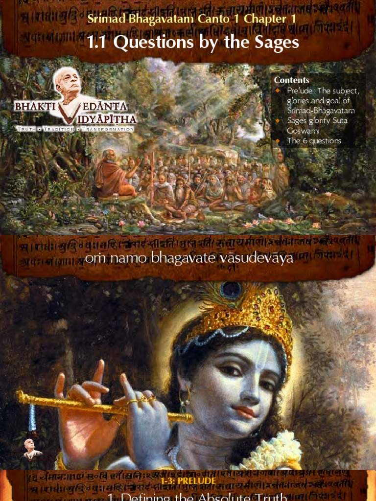 1.1 Questions by The Sages: Srimad Bhagavatam Canto 1 Chapter 1 | Download Free PDF | Religious ...