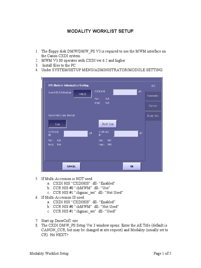 A Step-by-Step Guide to Configuring the Modality Worklist in Canon CXDI ...