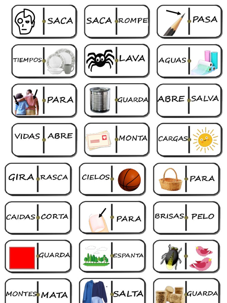 Dominó de Palabras Compuestas | PDF