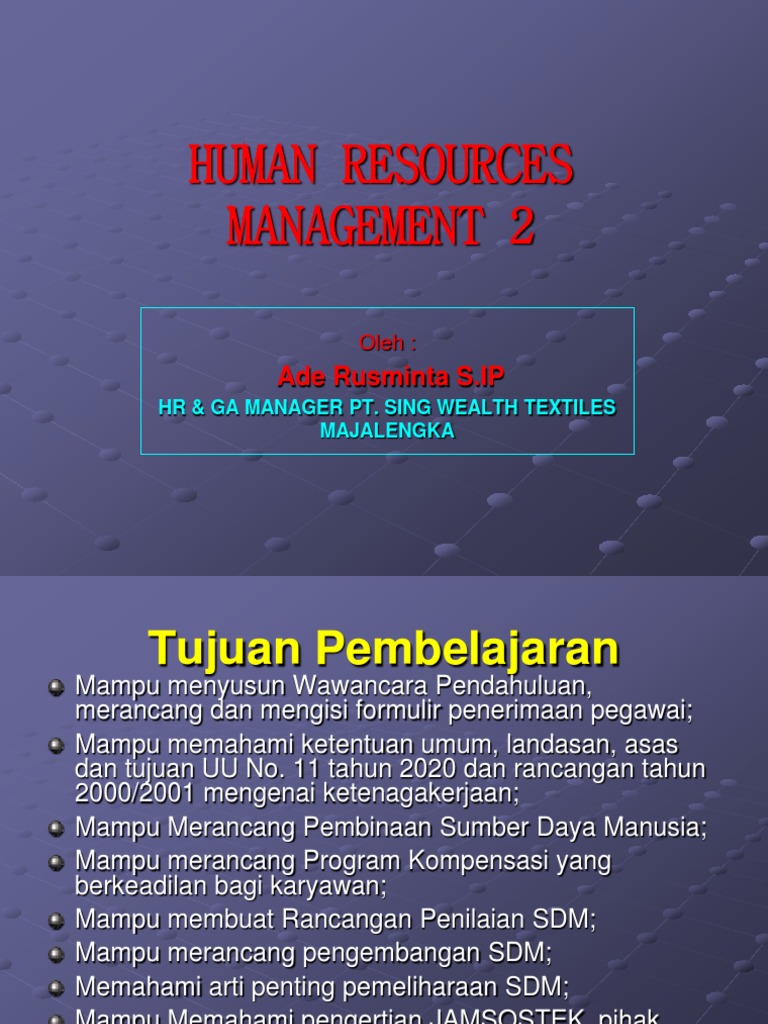 Human Resources Management 2-Dikonversi | PDF | Pengembangan Diri