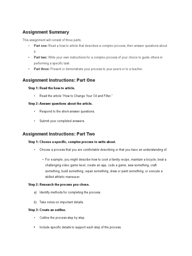 Guide to Writing Complex Process Instructions | PDF | Drawing | Foods