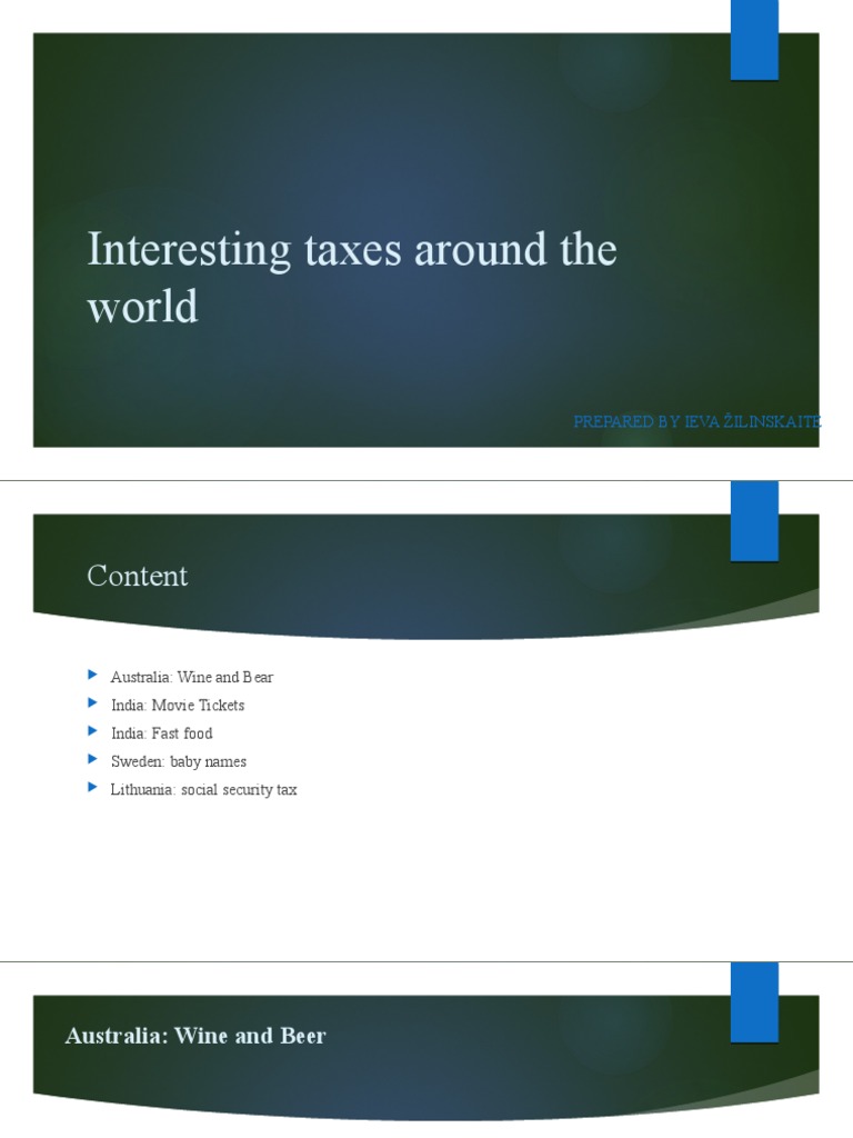 Interesting Taxes Around The World | PDF