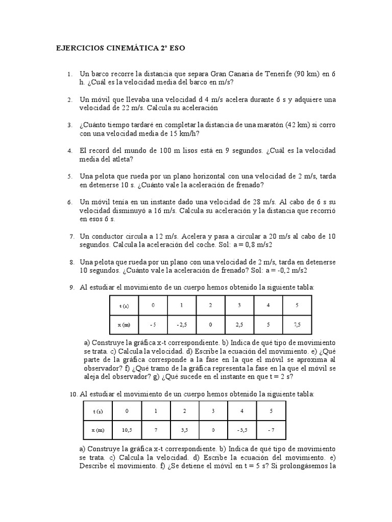 Actividades Cinematica | PDF