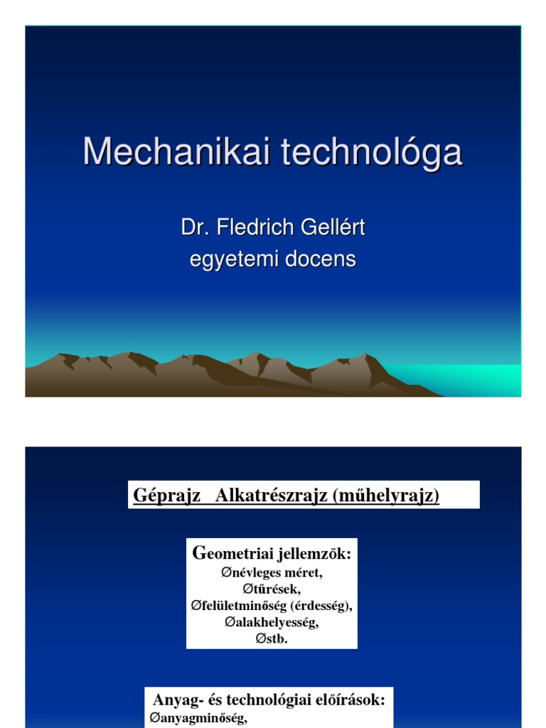 Mechanikai Technologa Meres | PDF