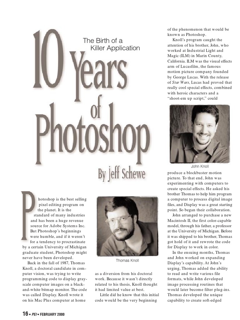 The Origins of Adobe Photoshop | PDF | Adobe Photoshop | Adobe Illustrator