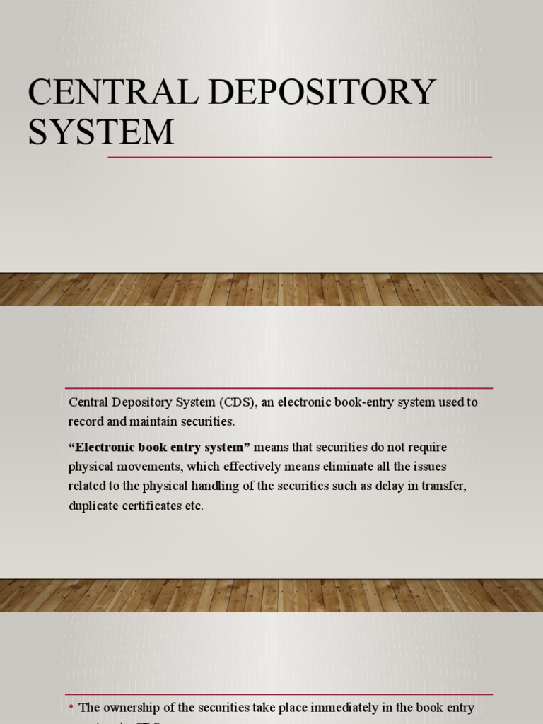 Central Depository System | PDF | Certificate Of Deposit | Securities ...